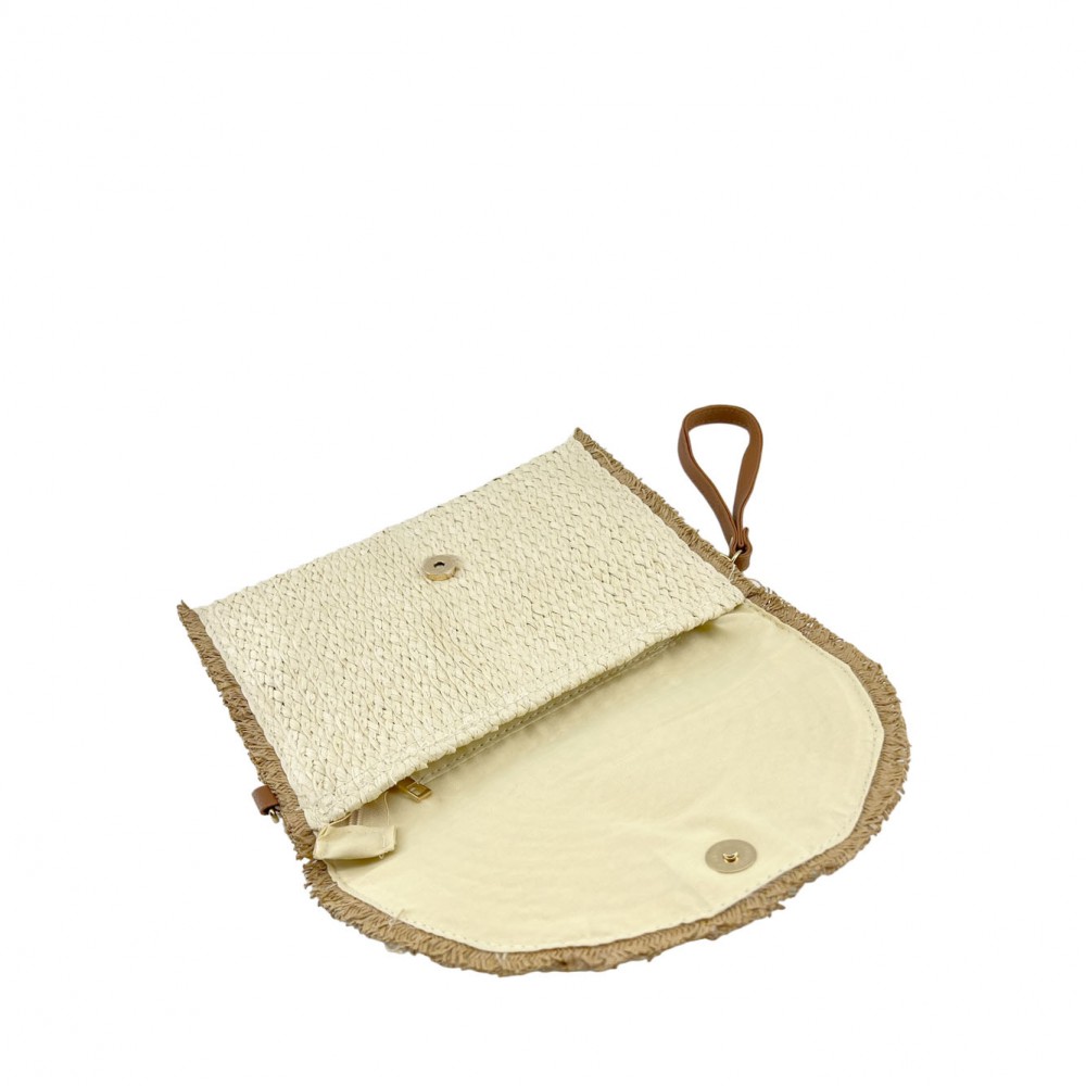 Bolso Cartera Sobre Rafia De Mano Y Hombro