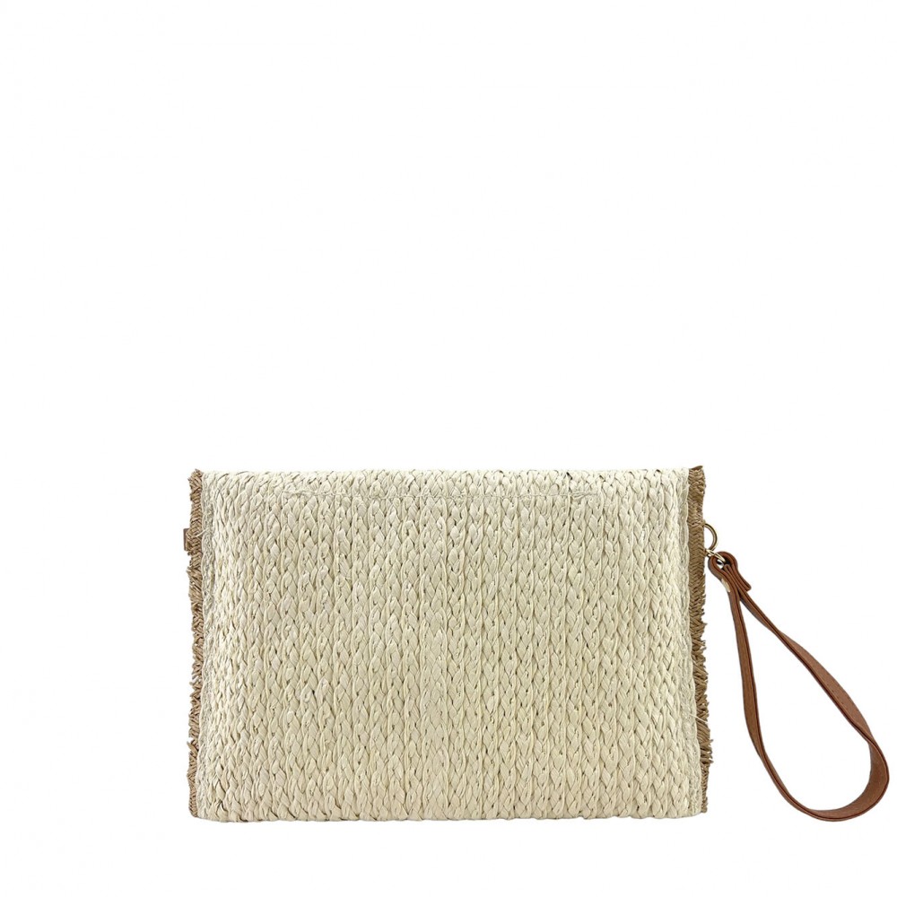 Bolso Cartera Sobre Rafia De Mano Y Hombro