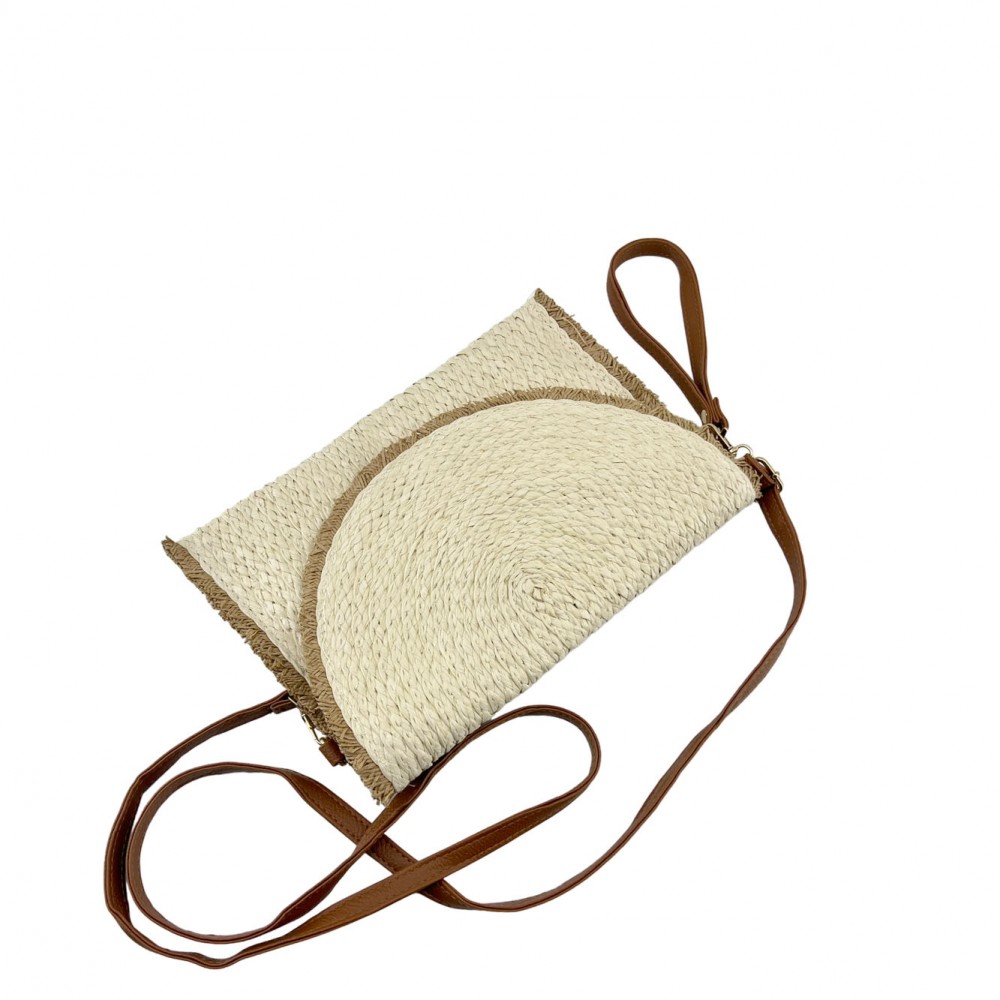 Bolso Cartera Sobre Rafia De Mano Y Hombro